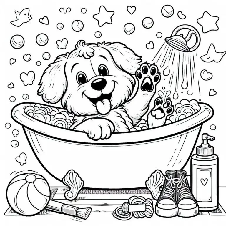 46 Mewarnai Puppy untuk anak-anak (gambar untuk dicetak)