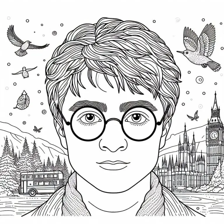 27 Harry Potter színező egyedülálló nyomtatható PDF