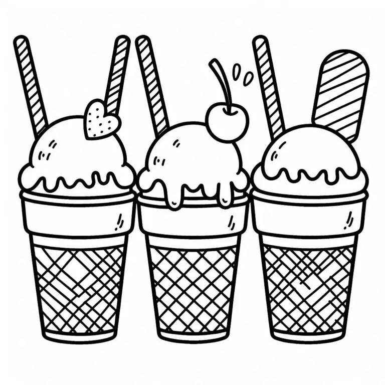 38 Inghetata de colorat pentru copii (Desene imprimabile)