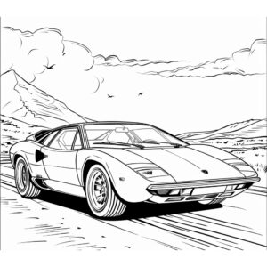 42 Lamborghini de colorat pentru copii (Desene imprimabile)