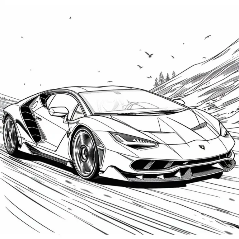 42 Lamborghini de colorat pentru copii (Desene imprimabile)