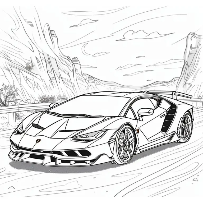 42 Lamborghini de colorat pentru copii (Desene imprimabile)