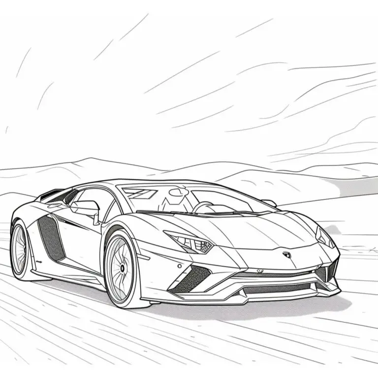 36 Lamborghini de colorat pentru copii (Desene imprimabile)