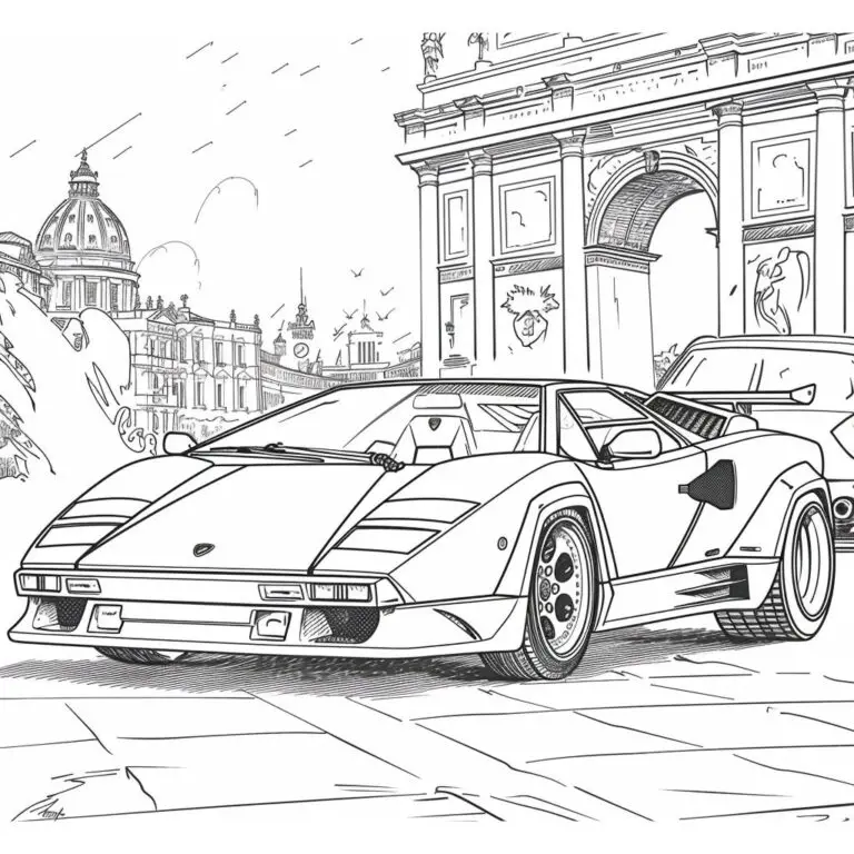 36 Lamborghini de colorat pentru copii (Desene imprimabile)