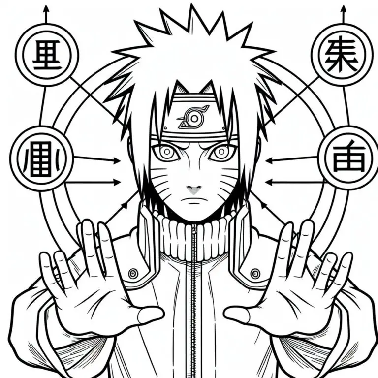 36 Naruto de colorat pentru copii (Desene imprimabile)