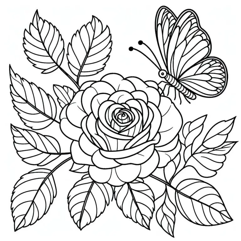 24 Mewarnai Mawar untuk anak-anak (gambar untuk dicetak)