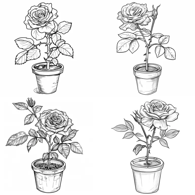 21 Rose Tegninger Farvelægning Printbar gratis PDF