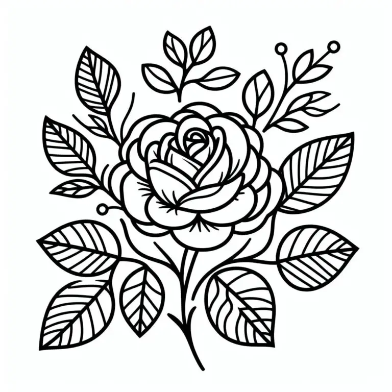 21 Mewarnai Mawar untuk anak-anak (gambar untuk dicetak)