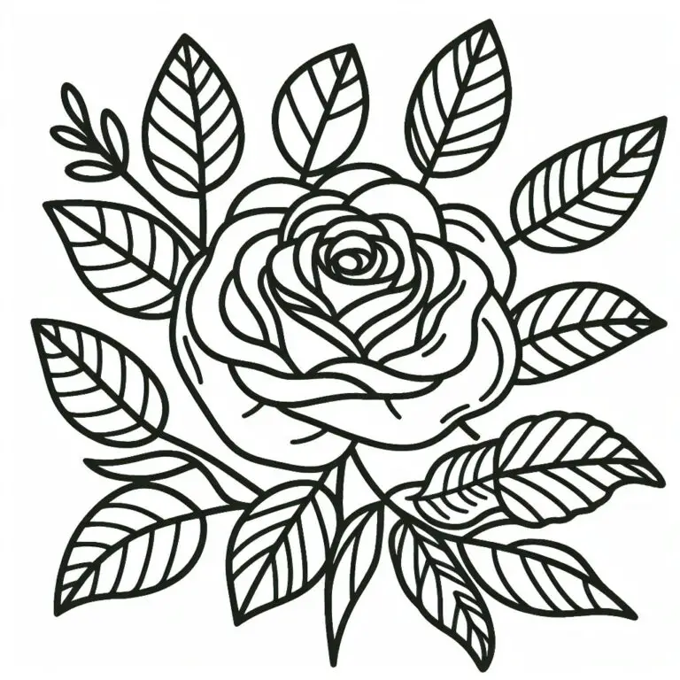 21 Mewarnai Mawar untuk anak-anak (gambar untuk dicetak)
