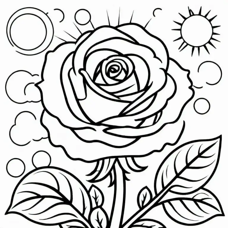 21 Mewarnai Mawar untuk anak-anak (gambar untuk dicetak)