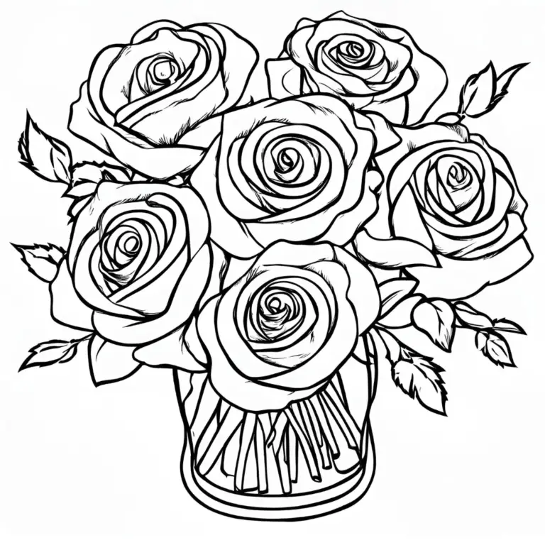 21 Mewarnai Mawar untuk anak-anak (gambar untuk dicetak)