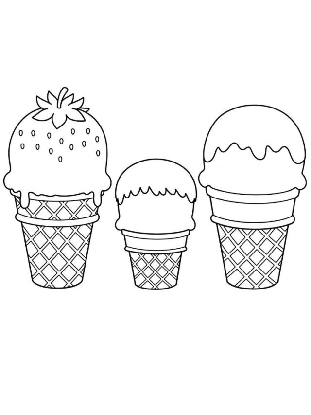 38 Inghetata de colorat pentru copii (Desene imprimabile)