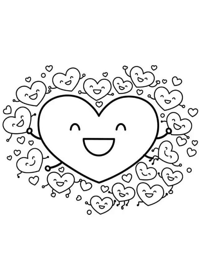 39+ Inima de colorat pentru copii (Desene imprimabile)