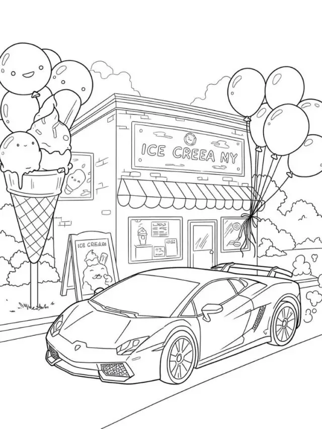 42 Lamborghini de colorat pentru copii (Desene imprimabile)