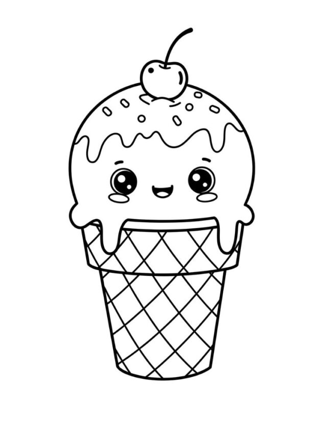 38 Inghetata de colorat pentru copii (Desene imprimabile)