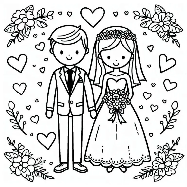 36 Dibujos de boda para colorear | Kleur-v-Kind