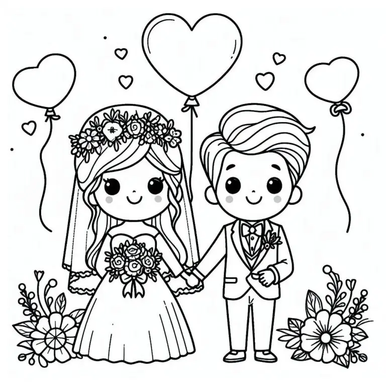 39 Matrimonio da colorare unico e stampare PDF gratuita