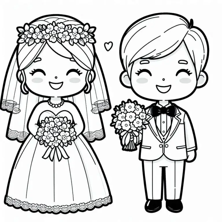 39 Matrimonio da colorare unico e stampare PDF gratuita