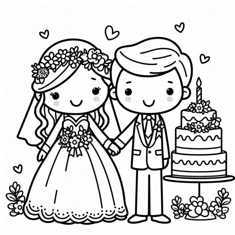 39 Dibujos de boda para colorear | Kleur-v-Kind