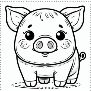 42 Porc de colorat pentru copii (Desene imprimabile)