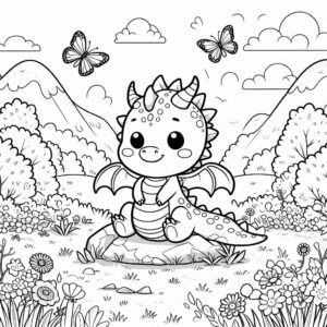 42 Dragon de colorat pentru copii (Desene imprimabile)