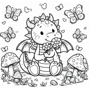 42 Dragon de colorat pentru copii (Desene imprimabile)