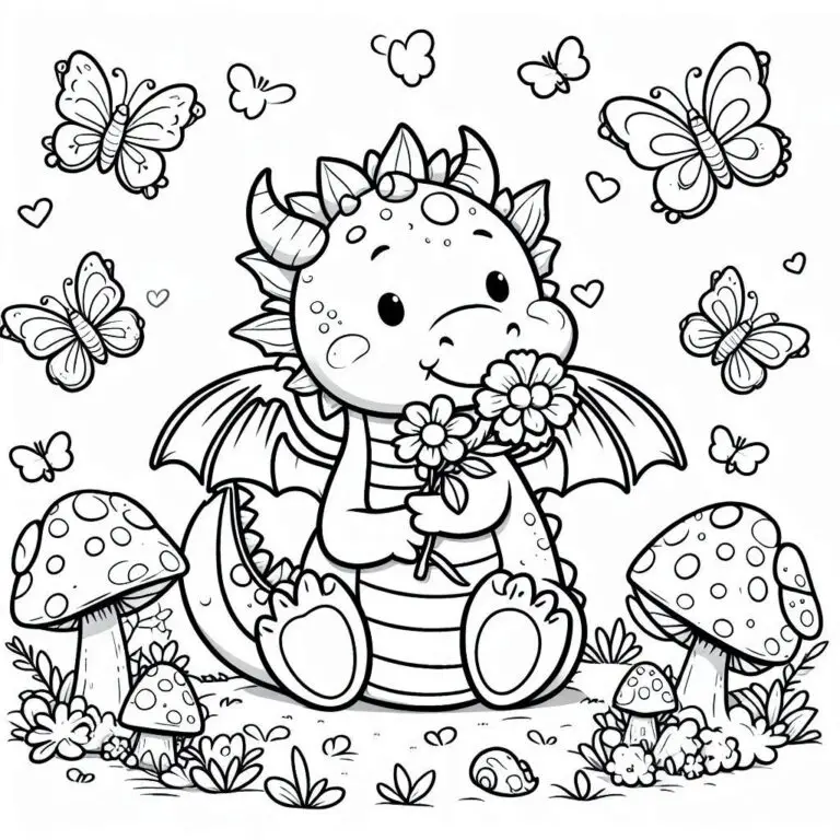 42 Dragon de colorat pentru copii (Desene imprimabile)