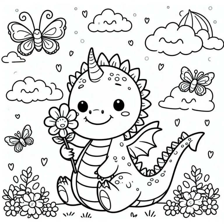 42 Dragon de colorat pentru copii (Desene imprimabile)