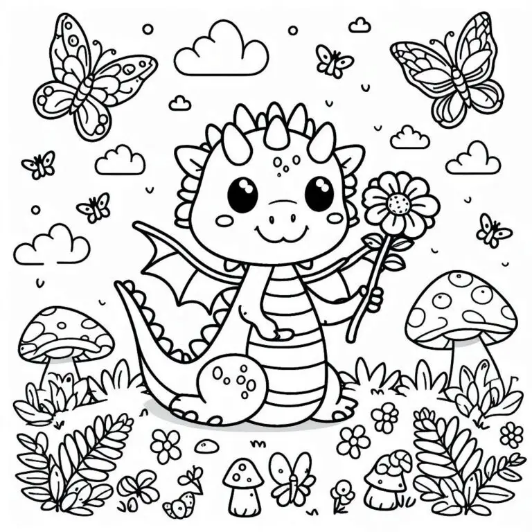 42 Dragon de colorat pentru copii (Desene imprimabile)