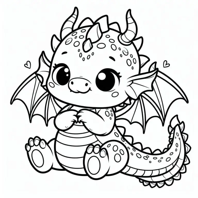 39 Dragon de colorat pentru copii (Desene imprimabile)