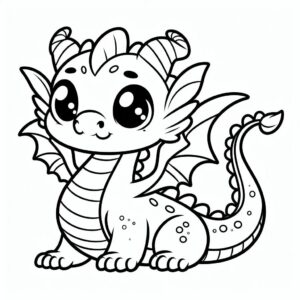 39 Dragon de colorat pentru copii (Desene imprimabile)