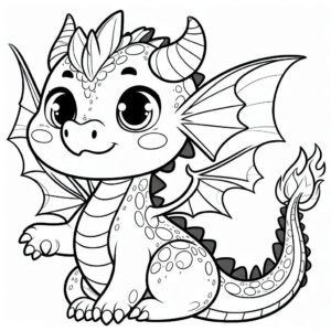 36 Dragon de colorat pentru copii (Desene imprimabile)