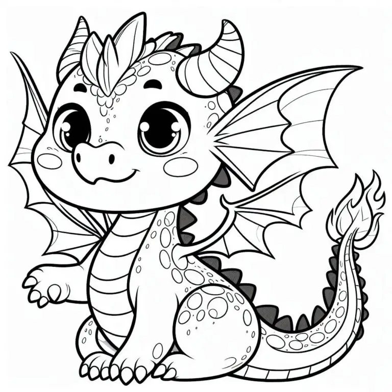 36 Mewarnai naga untuk anak-anak (gambar untuk dicetak)