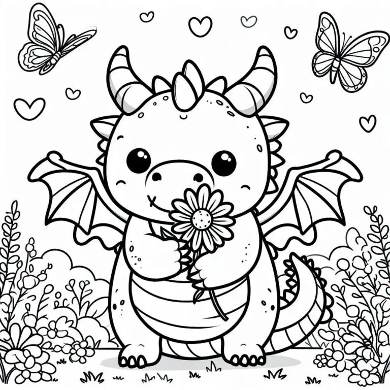 36 Dragon de colorat pentru copii (Desene imprimabile)