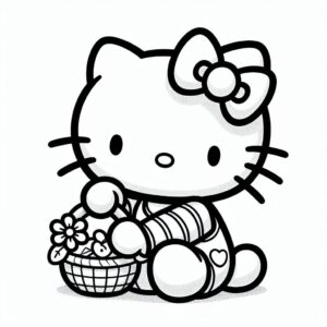 42 Hello Kitty de colorat pentru copii (Desene imprimabile)