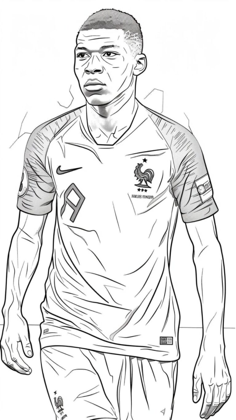 Mbappe coloring pages unique | Free Printables