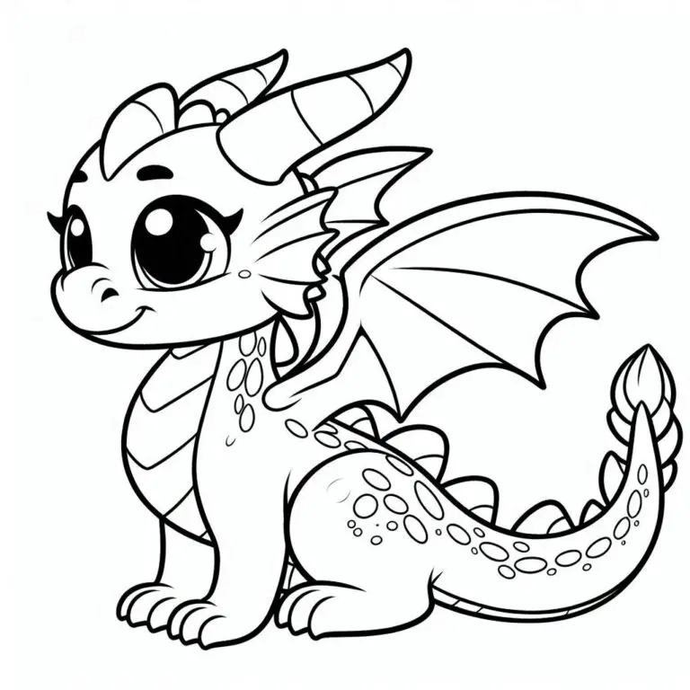 42 Mewarnai naga untuk anak-anak (gambar untuk dicetak)