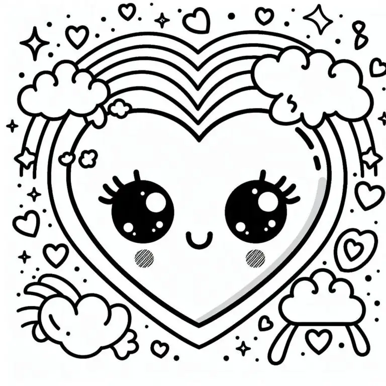 39+ Inima de colorat pentru copii (Desene imprimabile)