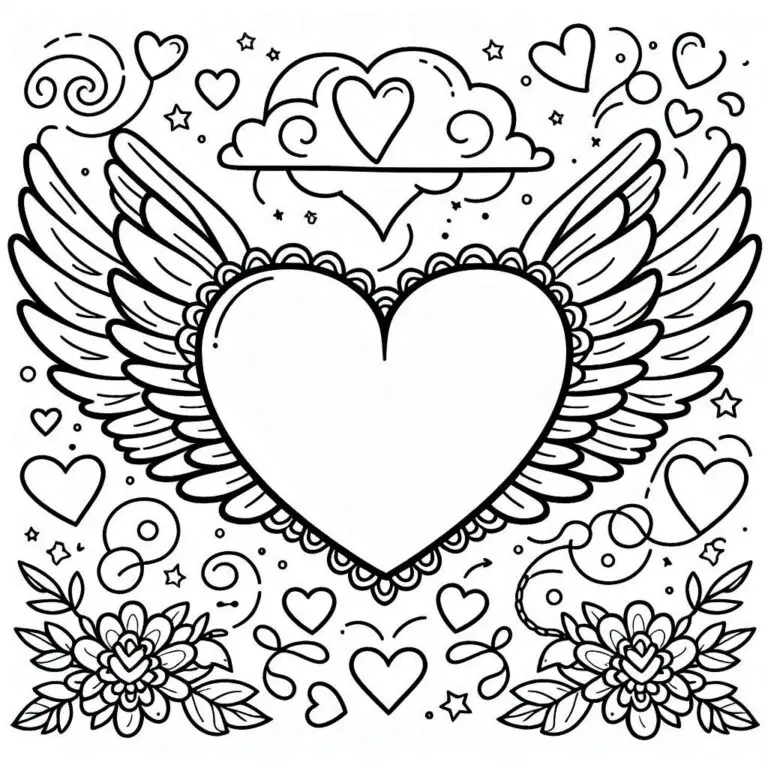 39+ Inima de colorat pentru copii (Desene imprimabile)