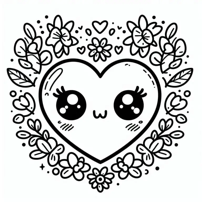 39+ Inima de colorat pentru copii (Desene imprimabile)