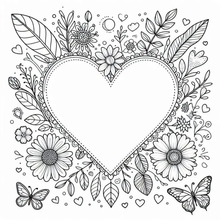 39+ Inima de colorat pentru copii (Desene imprimabile)