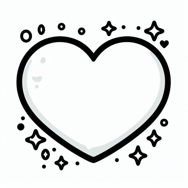 36+ Inima de colorat pentru copii (Desene imprimabile)