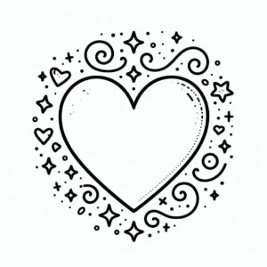 36+ Inima de colorat pentru copii (Desene imprimabile)