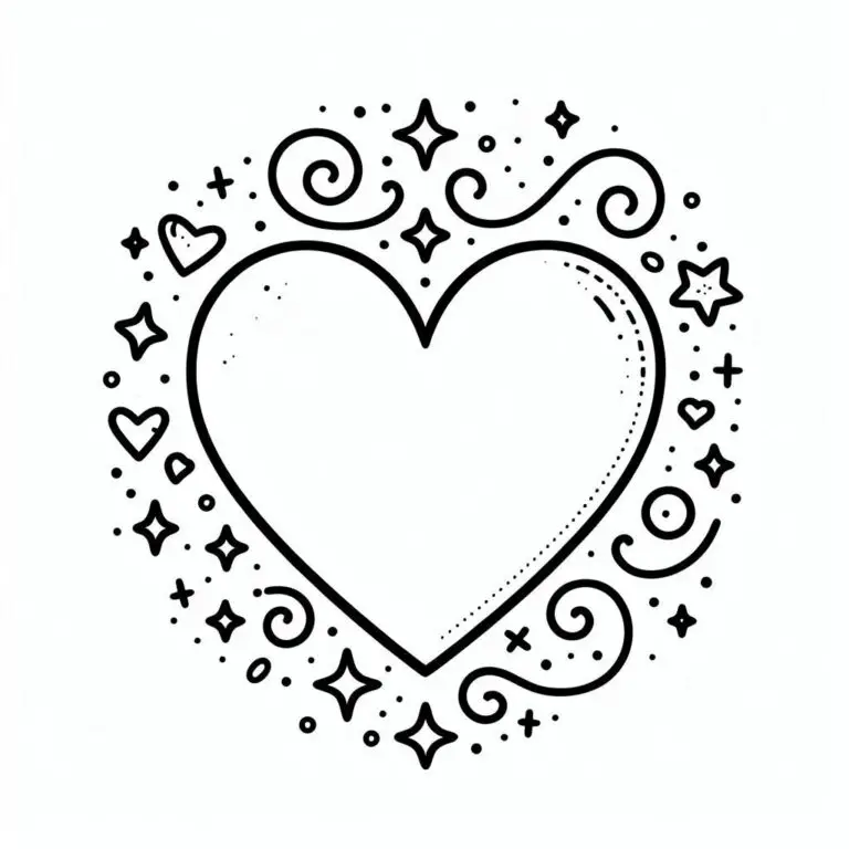 36+ Inima de colorat pentru copii (Desene imprimabile)