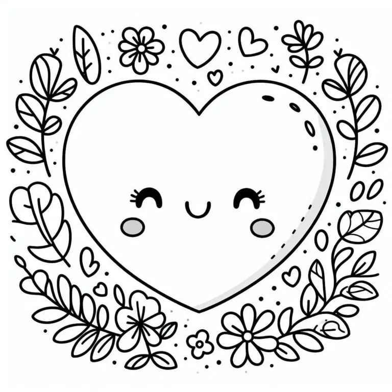 36+ Inima de colorat pentru copii (Desene imprimabile)