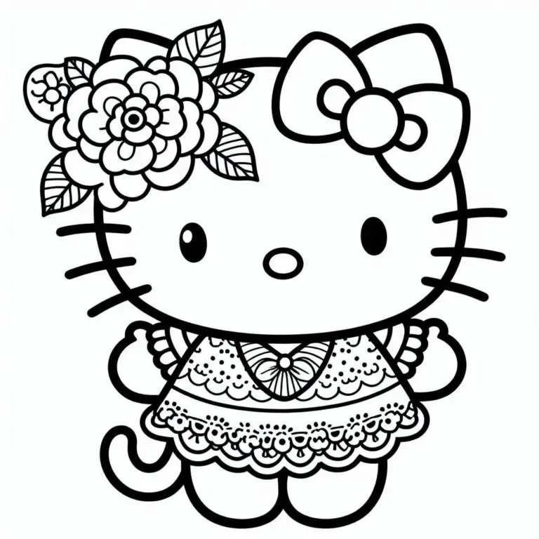 42 Hello kitty Omalovánky unikátní k vytisknutí PDF zdarma