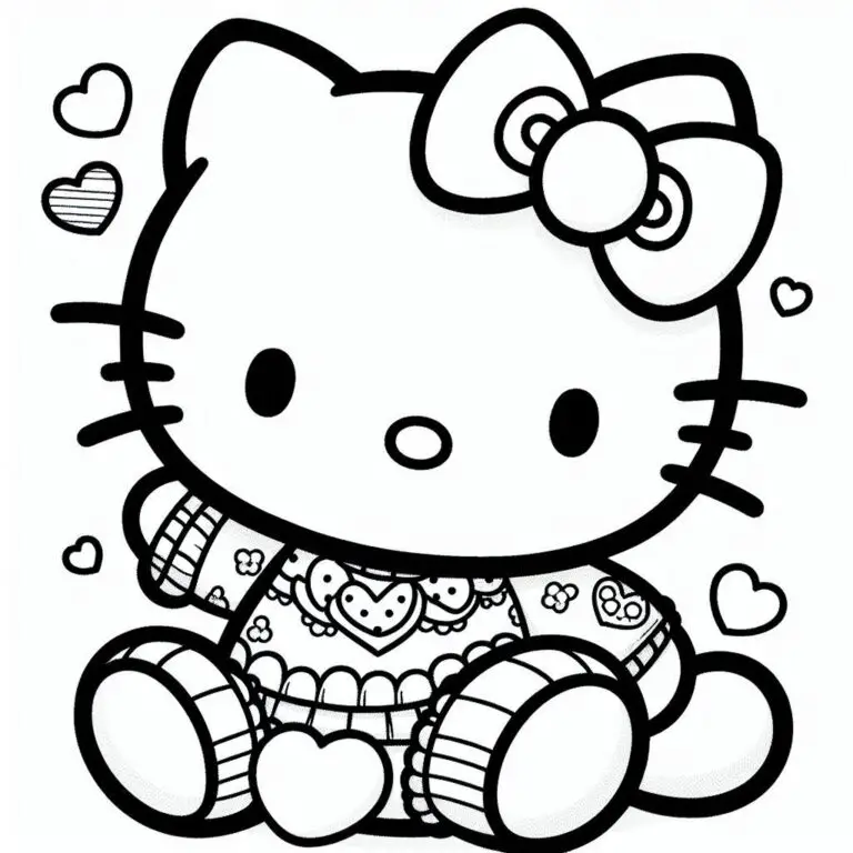 42 헬로 키티 색칠공부 고유한 인쇄 가능 PDF 무료