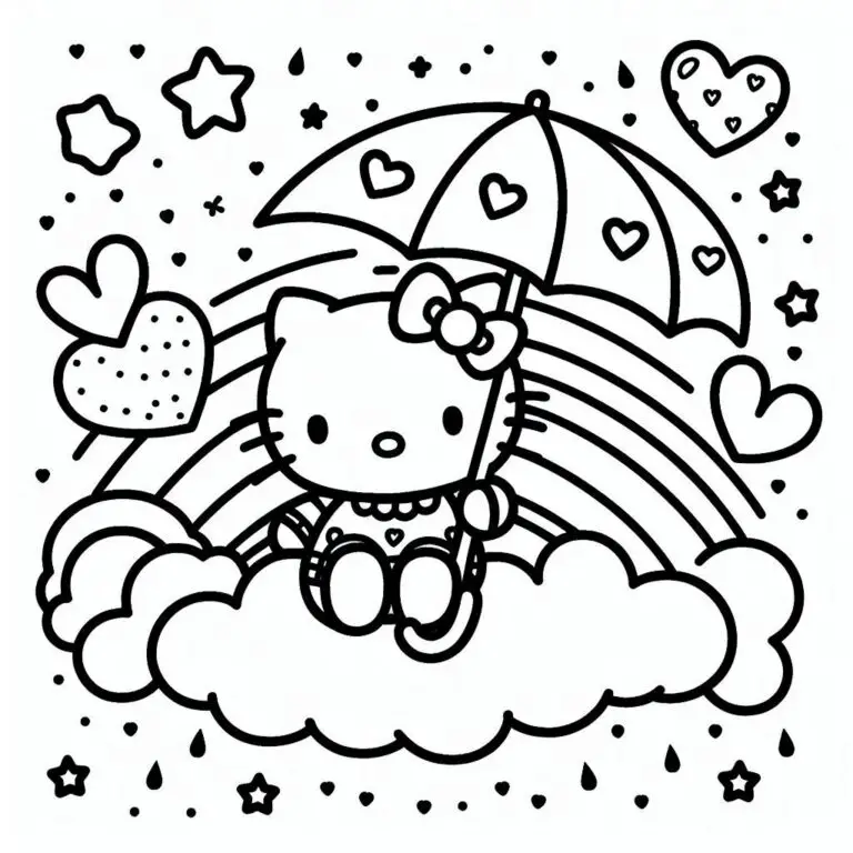 42 Hello kitty Omalovánky unikátní k vytisknutí PDF zdarma