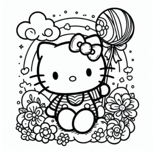 39 Hello Kitty de colorat pentru copii (Desene imprimabile)