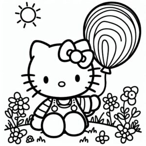 39 Hello Kitty de colorat pentru copii (Desene imprimabile)